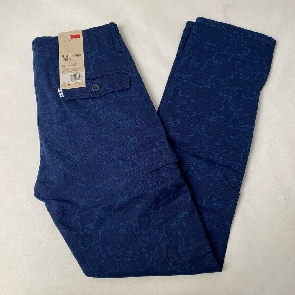 Levi's Slim Straight Cargo Pants Dark Navy Camo - Gem